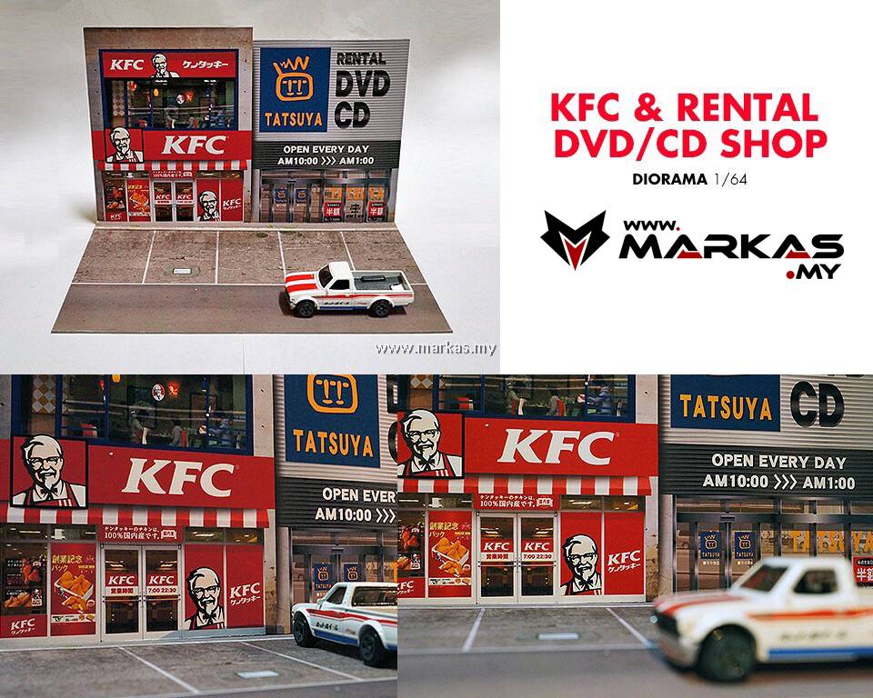 DIORAMA 1/64 - KFC & RENTAL CD/DVD SHOP