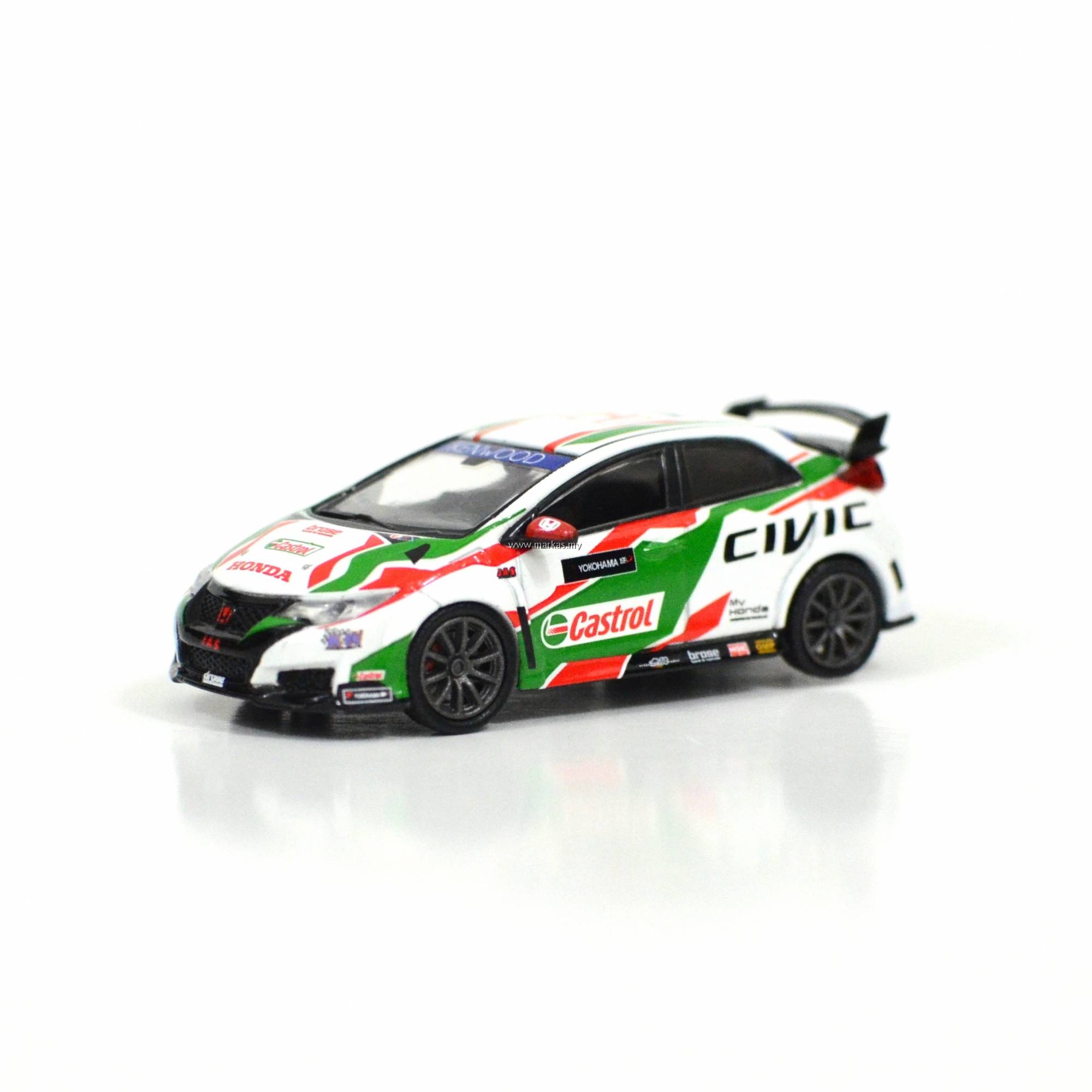 TARMAC WORKS HONDA CIVIC TYPE R FK2 TOURING CAR LIVERY WITH RACING WHEELS