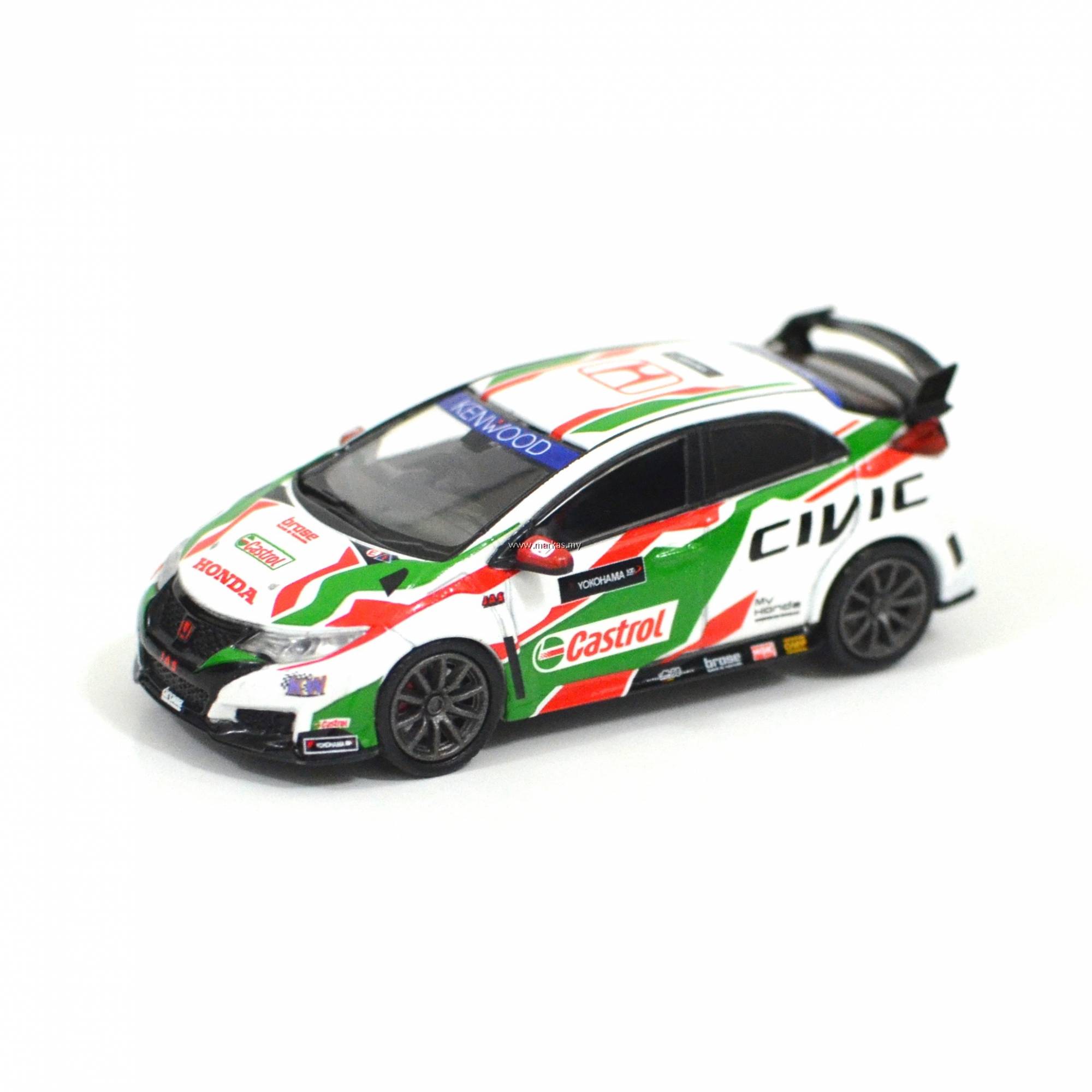 TARMAC WORKS HONDA CIVIC TYPE R FK2 TOURING CAR LIVERY WITH RACING WHEELS