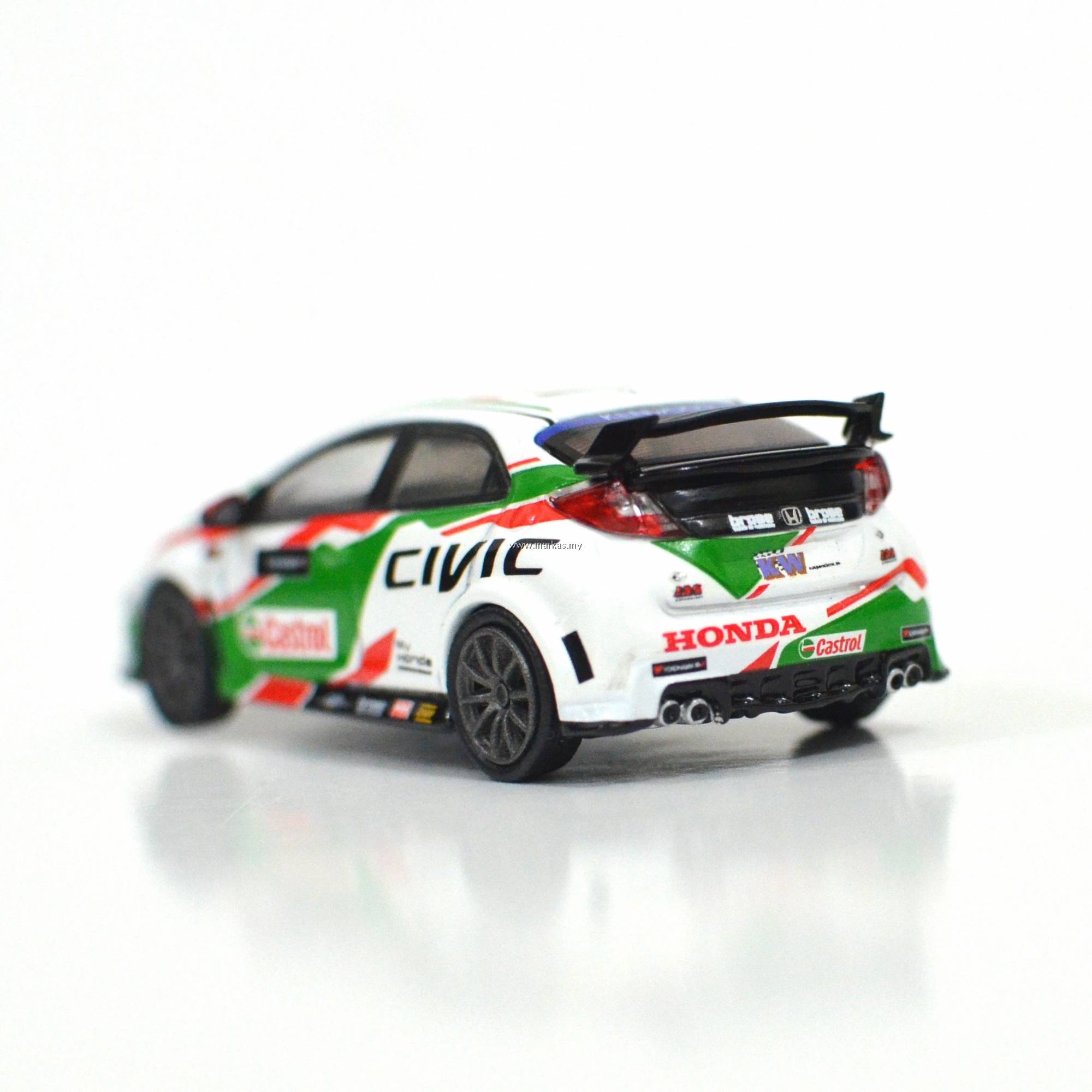 TARMAC WORKS HONDA CIVIC TYPE R FK2 TOURING CAR LIVERY WITH RACING WHEELS