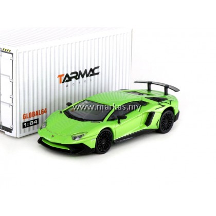 TARMAC WORKS GLOBAL64 1/64 LAMBORGHINI AVENTADOR SV - VERDE ITHACA METALLIC