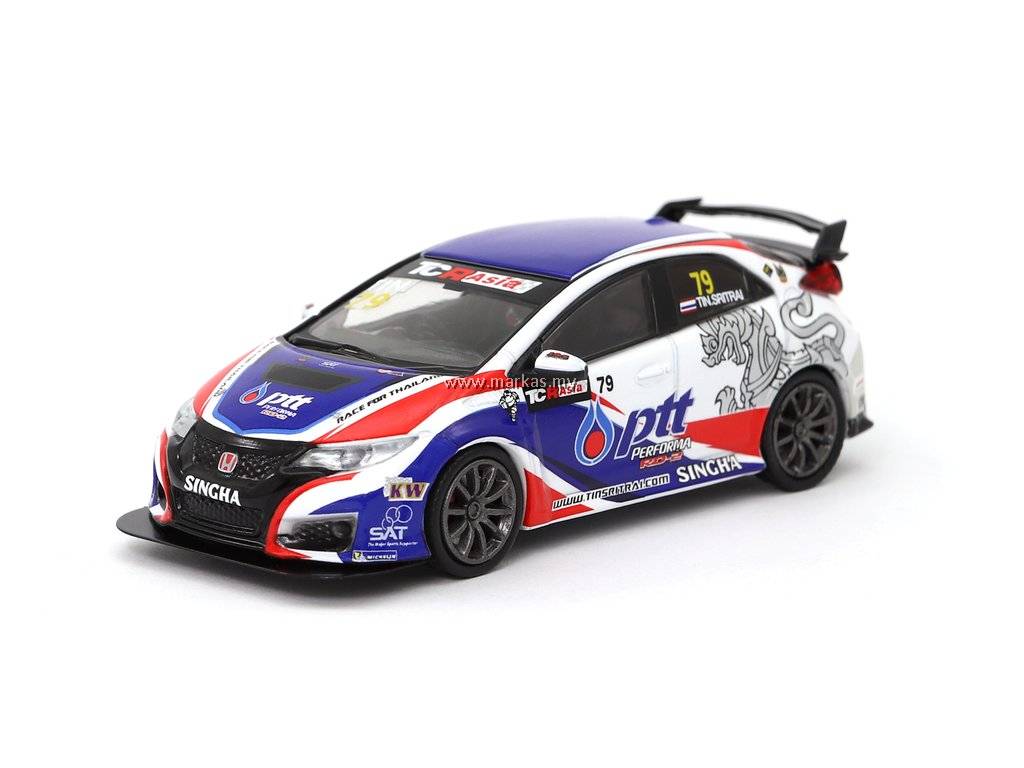 TARMAC WORKS 1/64 HONDA CIVIC TYPE R FK2 TCR ASIA 2017 TIN SRITAO ...