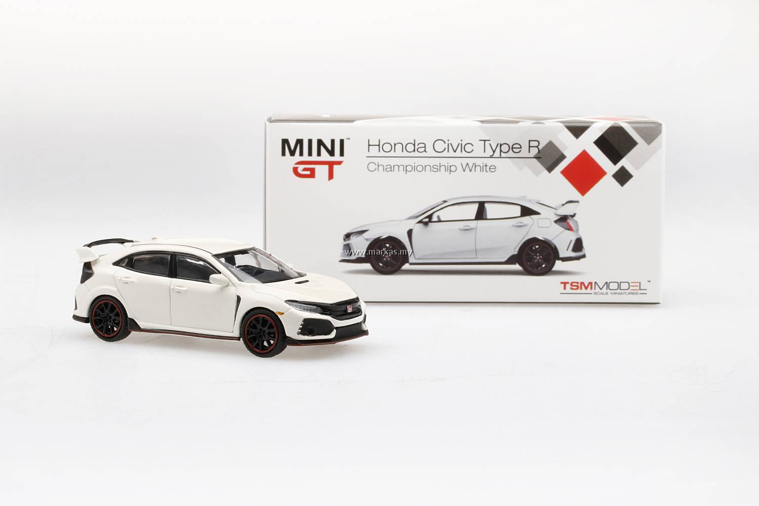 MINI GT 1/64 HONDA CIVIC TYPE R FK8 CHAMPIONSHIP WHITE (RHD)