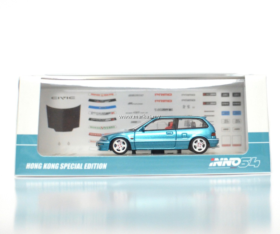 INNO-MODELS INNO64 1/64 HONDA CIVIC EF METALLIC GREEN - HONG KONG EXCLUSIVE