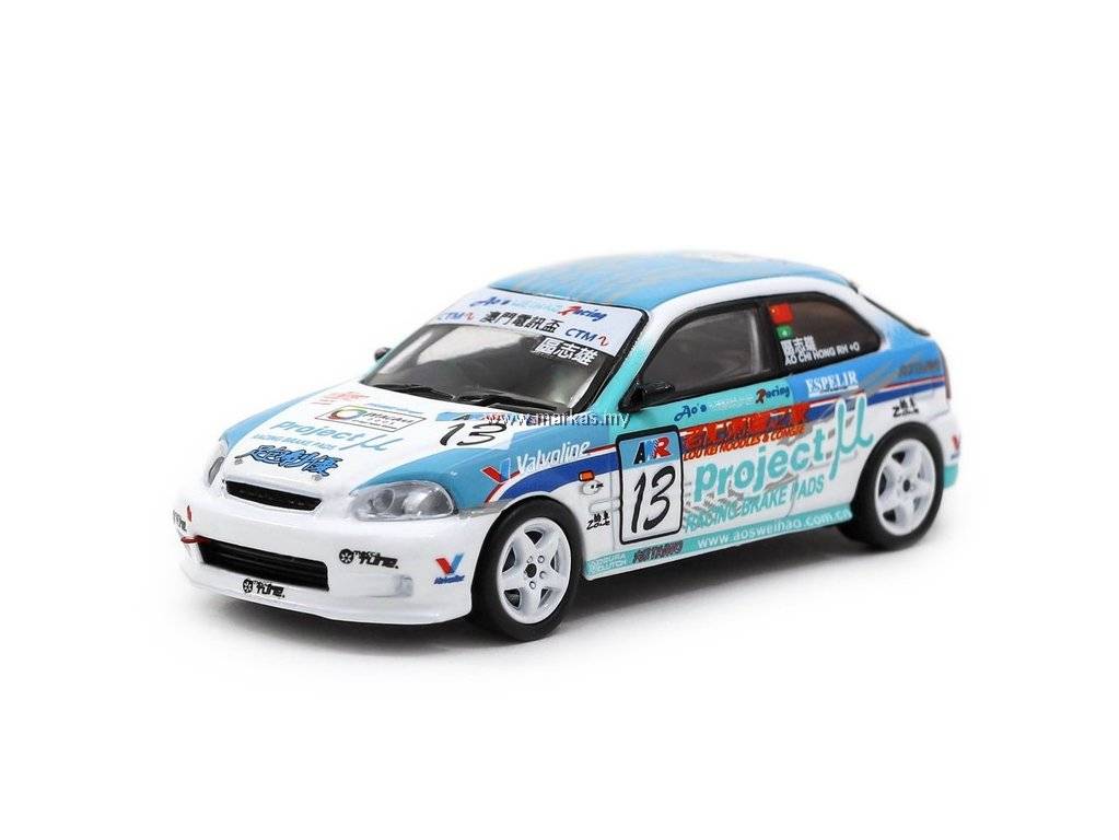 TARMAC WORKS 1/64 HONDA CIVIC TYPE R EK9 MACAU CTM CUP 2003 AO CHI HONG ...