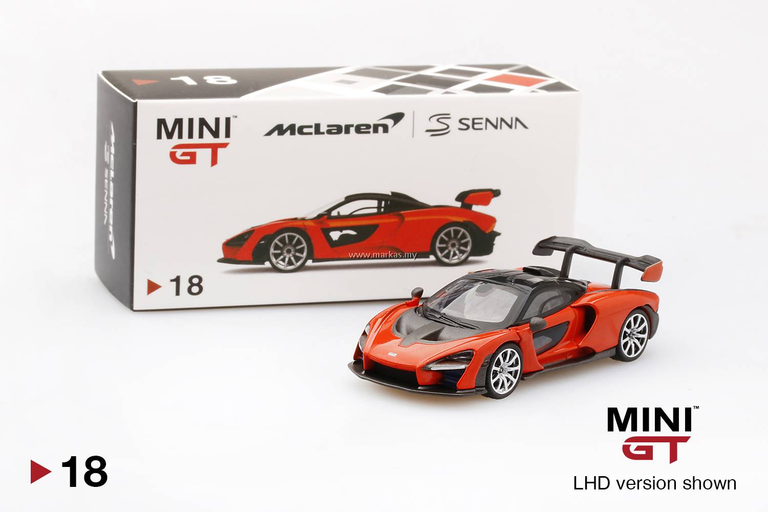 MINI GT 1/64 MCLAREN SENNA MIRA ORANGE (RHD)