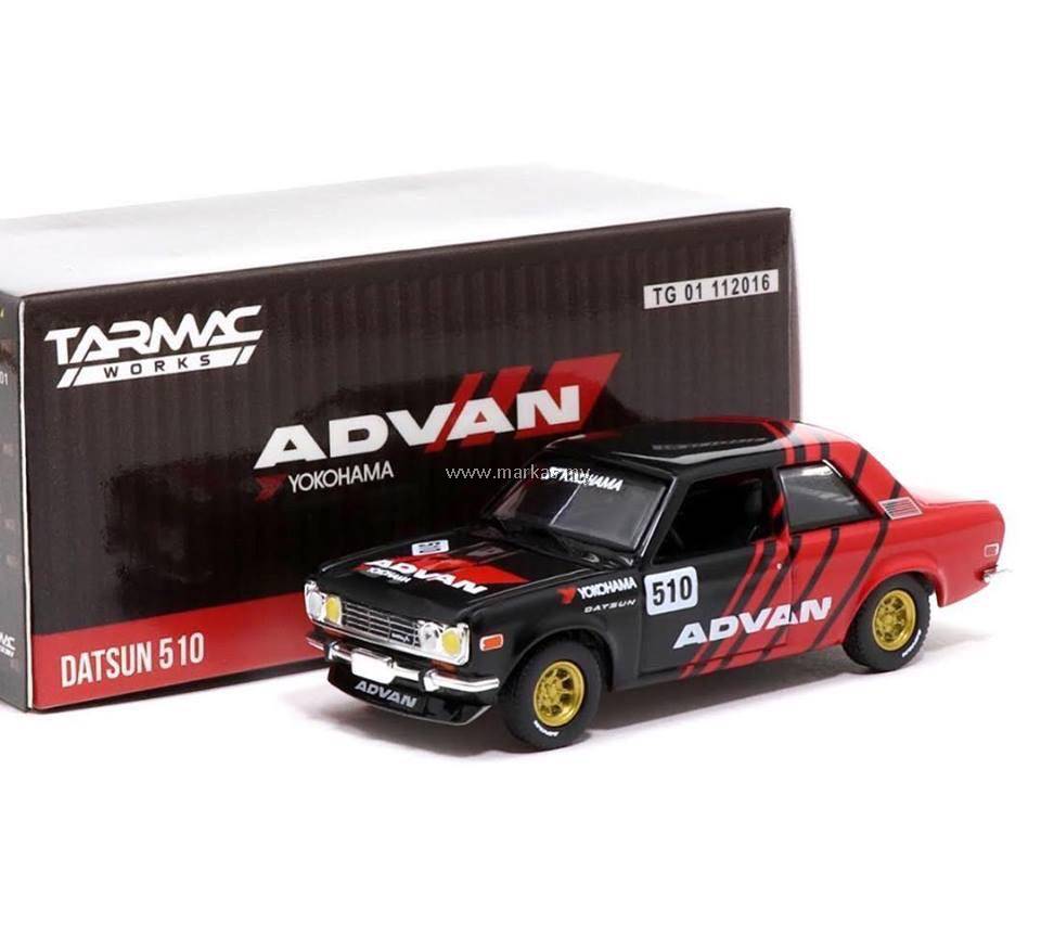 TARMAC WORKS x GREENLIGHT COLLECTIBLES 1/64 DATSUN 510 ADVAN LIVERY