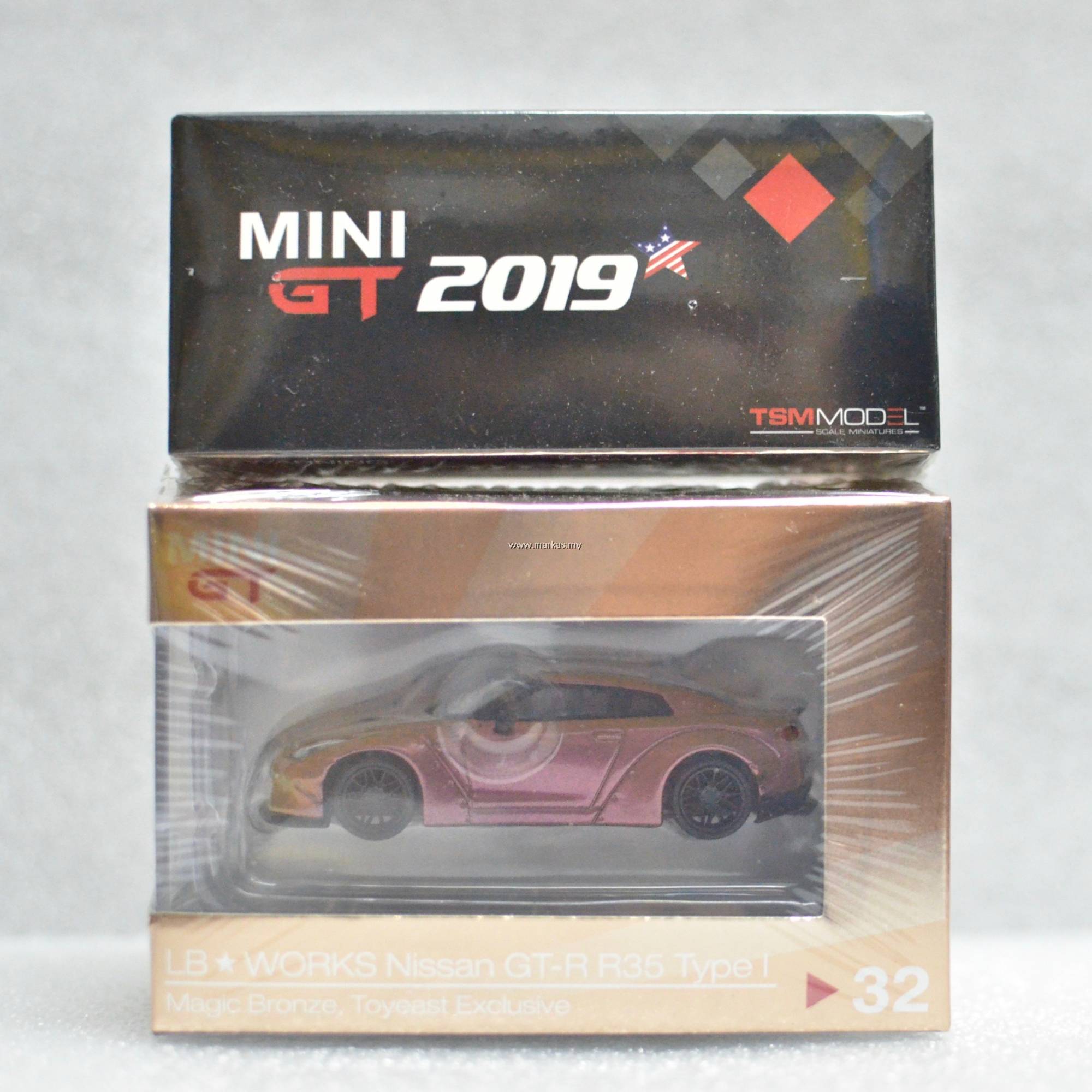 MINI GT 1/64 #32 LB★WORKS NISSAN GT-R R35 TYPE 1 MAGIC BRONZE TOYEAST ...