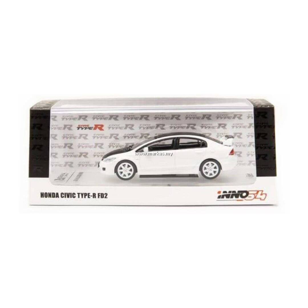 INNO MODELS INNO64 1/64 HONDA CIVIC TYPE-R FD2 WHITE W/ CARBON BONNET AND ROOF TOP - HONG KONG ...