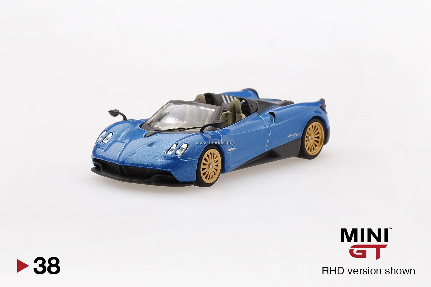 MINI GT 1/64 PAGANI HUAYRA ROADSTER BLUE FRANCIA (RHD)