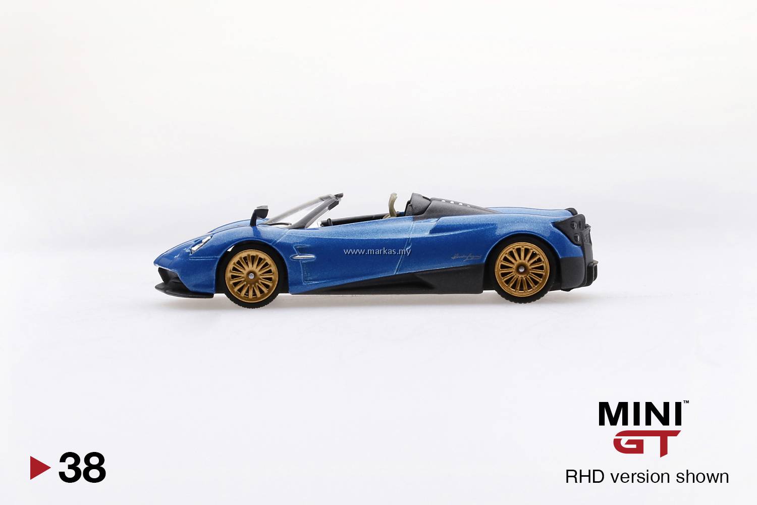 MINI GT 1/64 PAGANI HUAYRA ROADSTER BLUE FRANCIA (RHD)