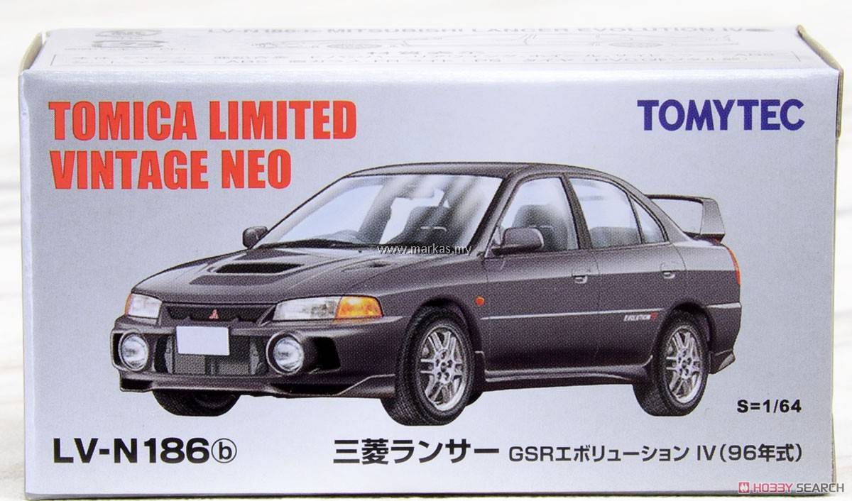 TOMICA LIMITED VINTAGE 1/64 LV-N186B MITSUBISHI LANCER GSR EVOLUTION IV ...