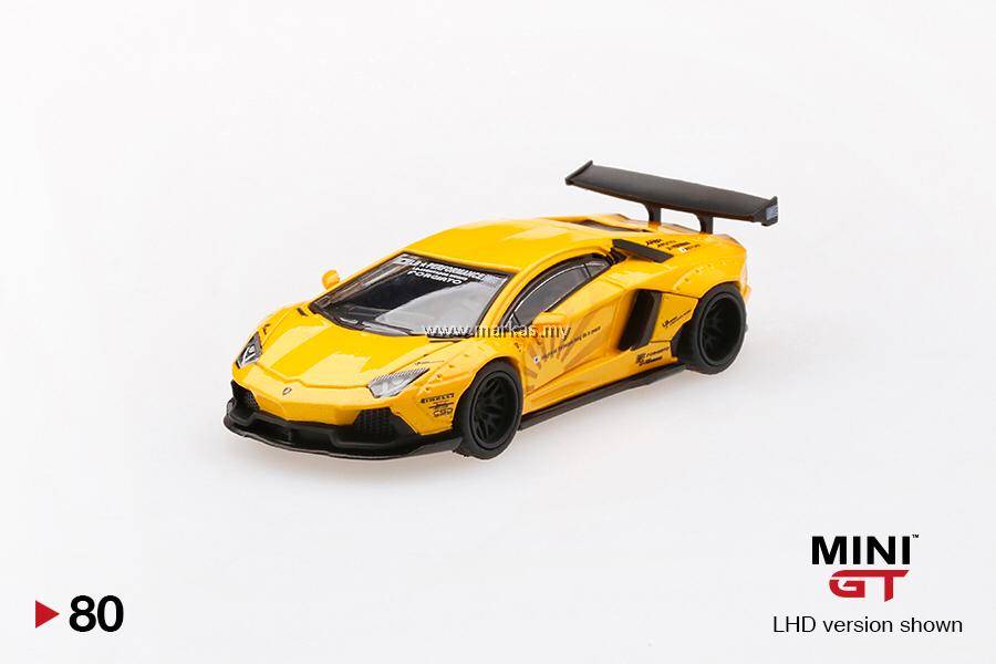 (PO) MINI GT 1/64 #79 LB WORKS LAMBORGHINI AVENTADOR VOLCANO YELLOW (RHD)