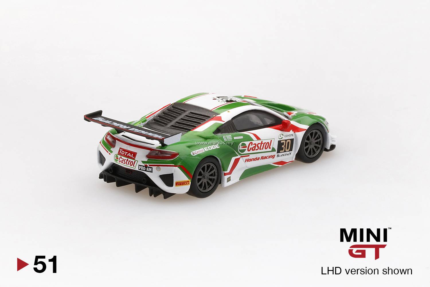 MINI GT 1/64 #51 HONDA NSX GT3 #30 24 HOURS OF SPA 2018 HONDA RACING (LHD)