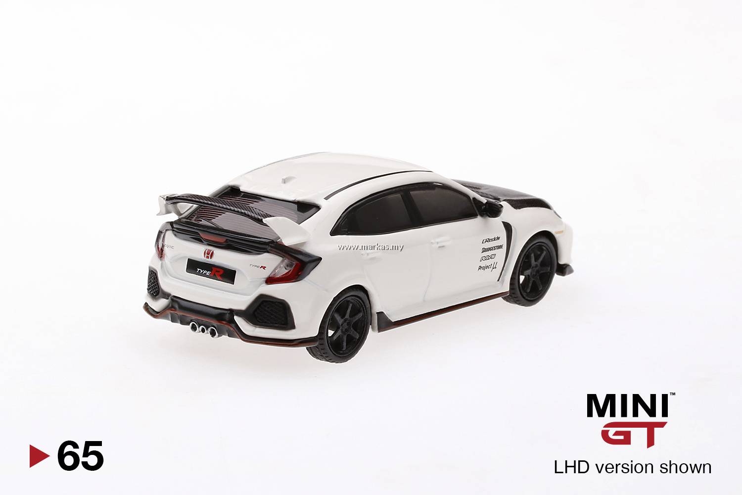 MINI GT 1/64 #65 HONDA CIVIC TYPE R (FK8) CHAMPIONSHIP WHITE W/ CARBON ...