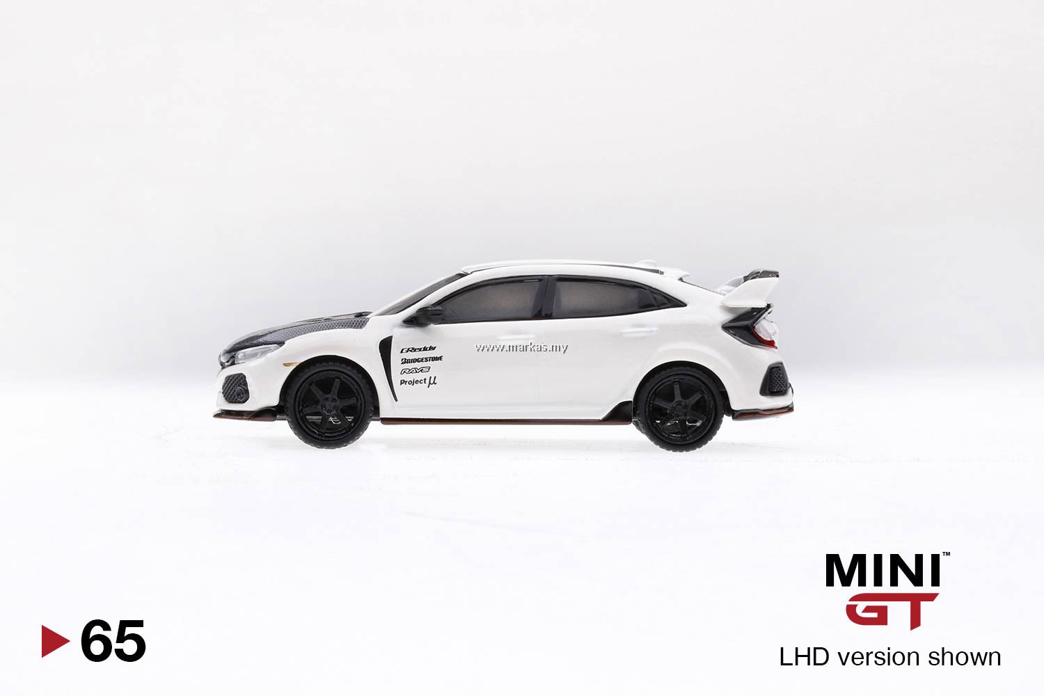 MINI GT 1/64 #65 HONDA CIVIC TYPE R (FK8) CHAMPIONSHIP WHITE W/ CARBON ...