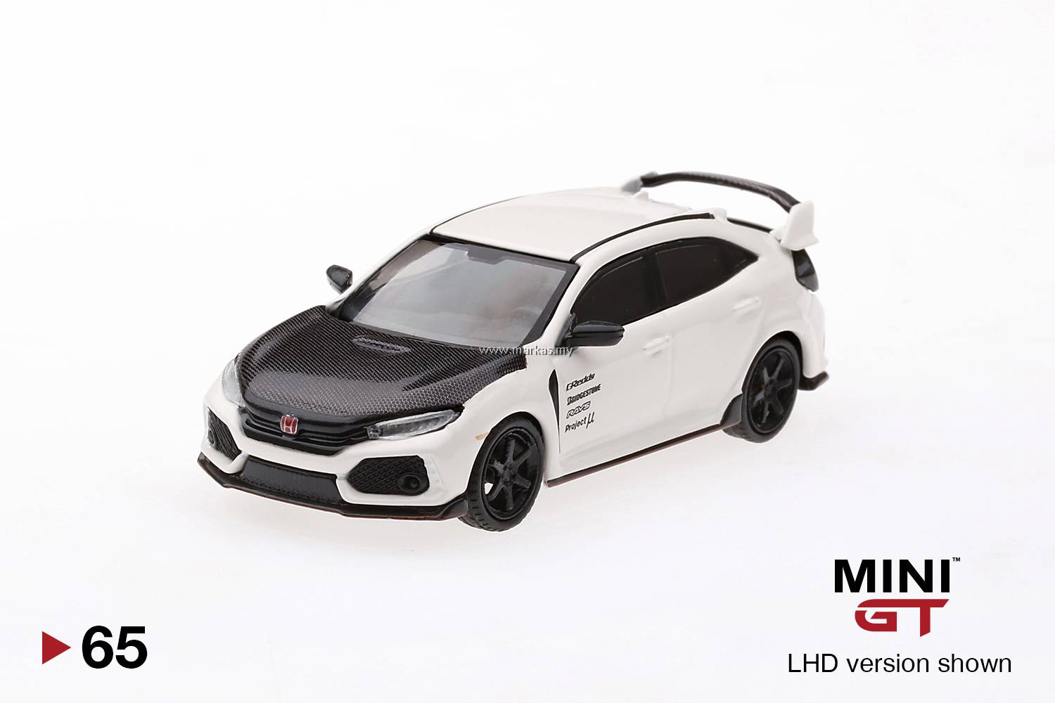 MINI GT 1/64 #65 HONDA CIVIC TYPE R (FK8) CHAMPIONSHIP WHITE W/ CARBON ...