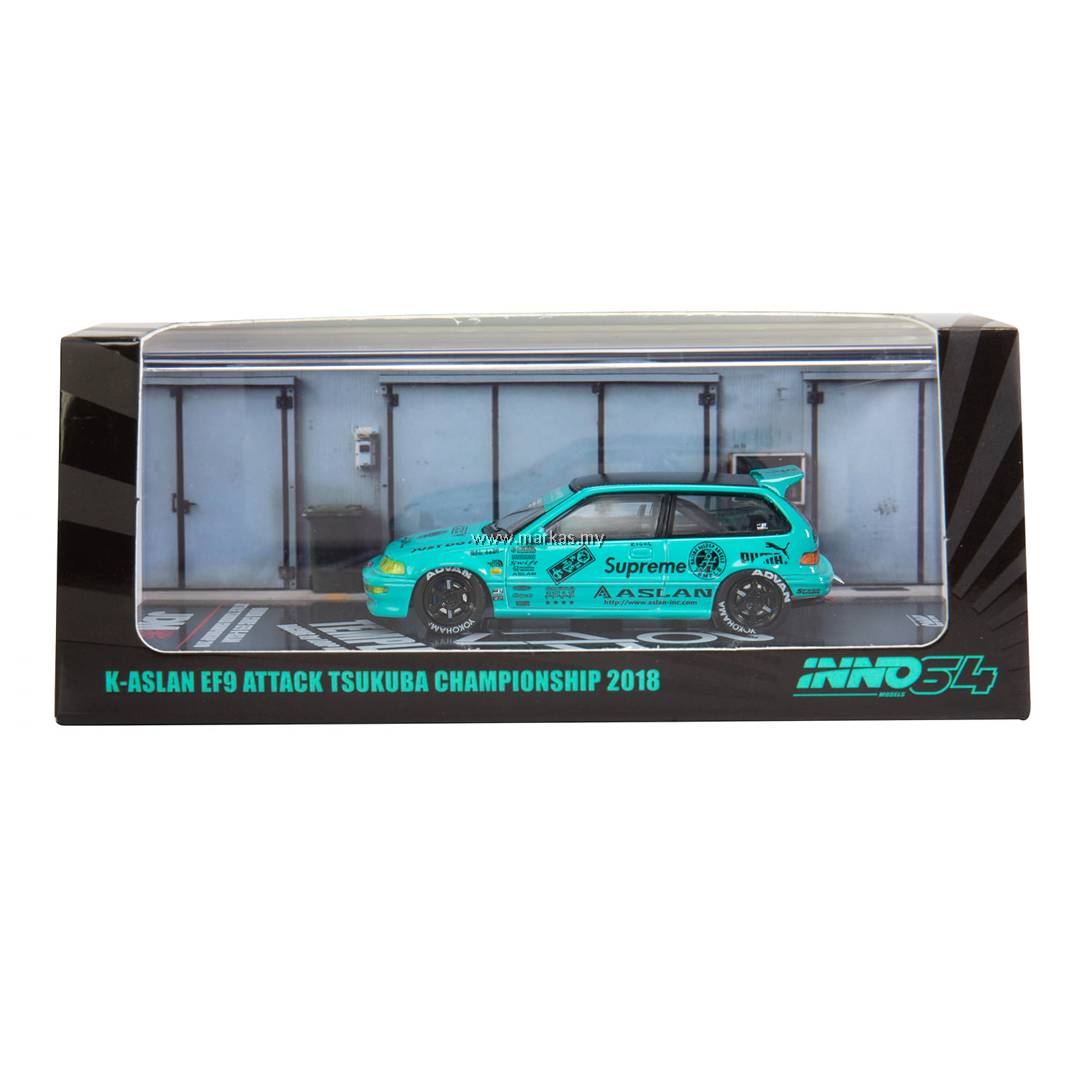 INNO MODELS INNO64 1/64 HONDA CIVIC EF9 K-ASLAN ATTACK TSUKUBA ...