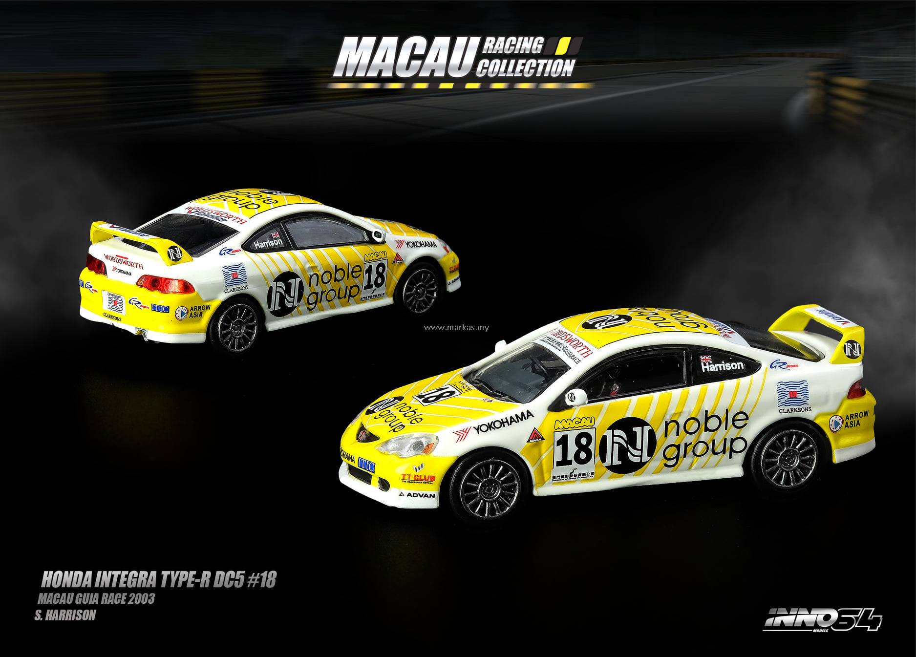 INNO MODELS INNO64 1/64 HONDA INTEGRA TYPE-R DC5 #18