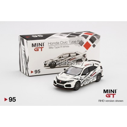 MINI GT 1/64 #95 HONDA CIVIC TYPE R (FK8) BLITZ TYPE R WHITE