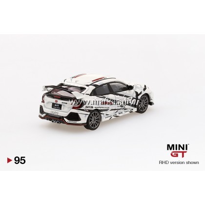 MINI GT 1/64 #95 HONDA CIVIC TYPE R (FK8) BLITZ TYPE R WHITE
