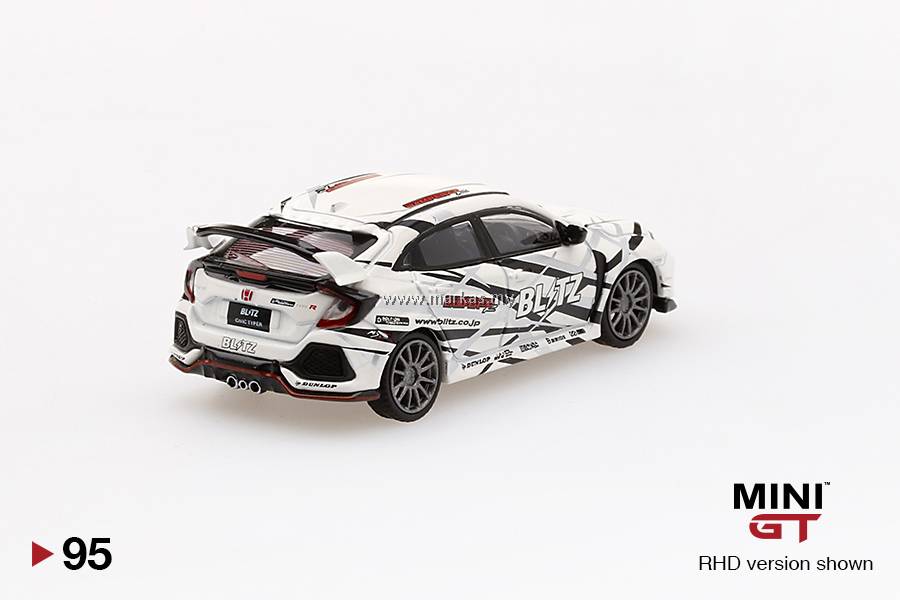 MINI GT 1/64 #95 HONDA CIVIC TYPE R (FK8) BLITZ TYPE R WHITE