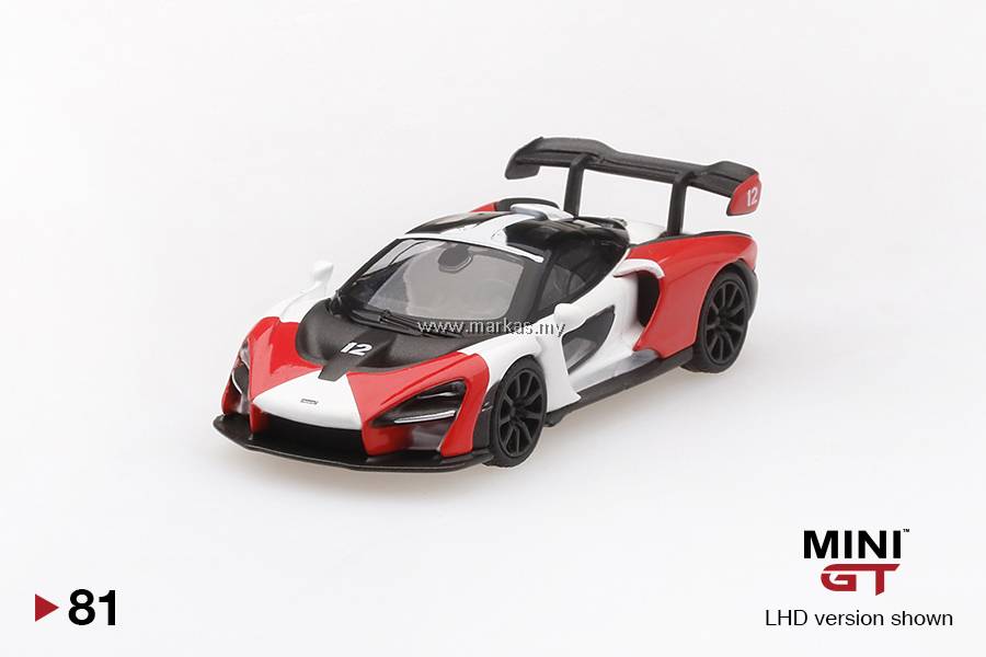MINI GT 1/64 #81 MCLAREN SENNA ORANGE/WHITE (RHD)