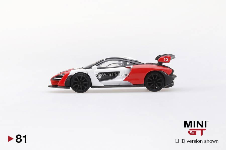 MINI GT 1/64 #81 MCLAREN SENNA ORANGE/WHITE (RHD)