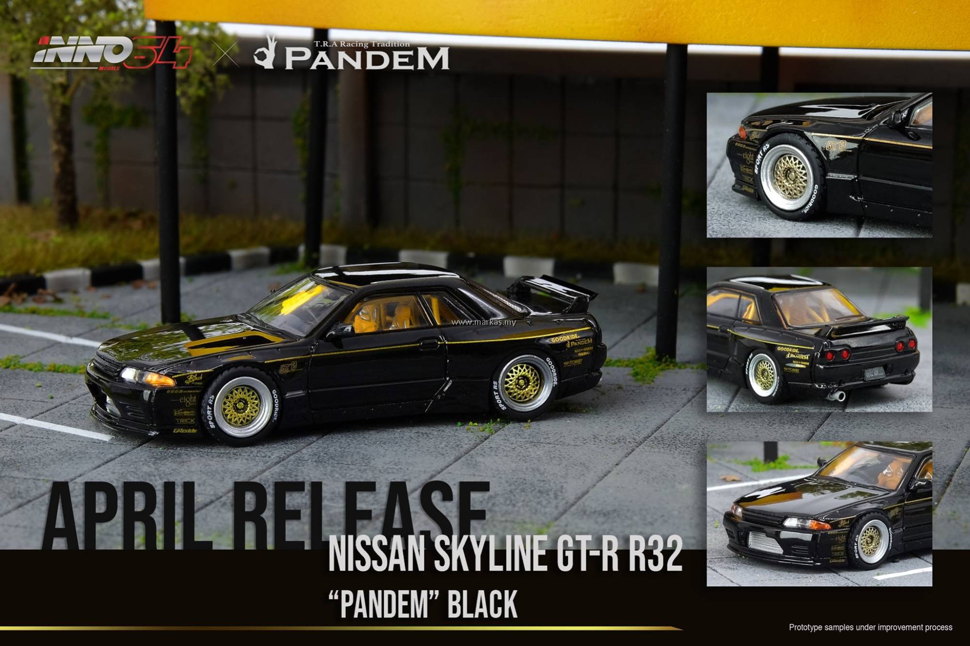 INNO MODELS INNO64 1/64 NISSAN SKYLINE GT-R R32 PANDEM BLACK