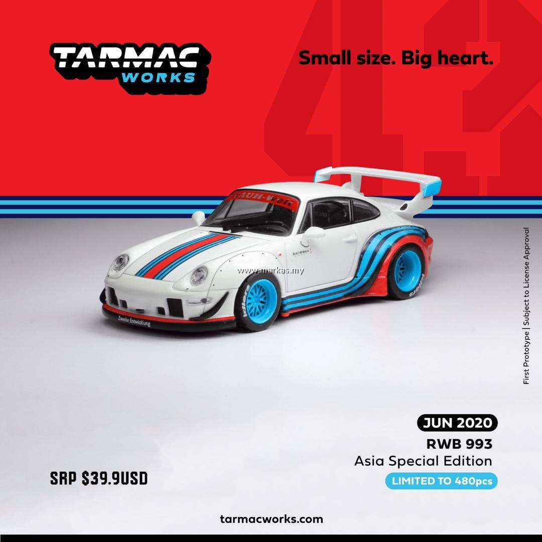 TARMAC WORKS 1/43 PORSCHE RWB 993 WHITE (ASIA SPECIAL EDITION)