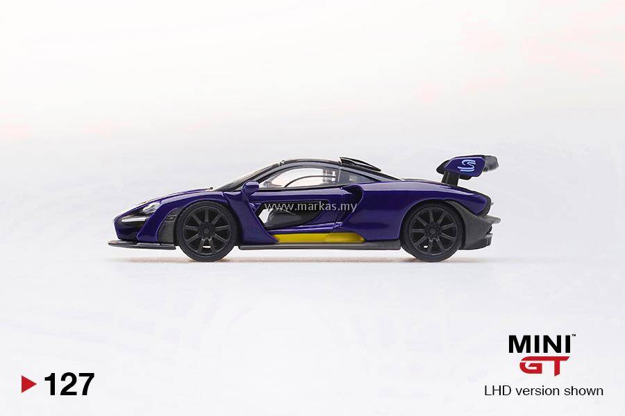 MINI GT 1/64 #127 MCLAREN SENNA PURPLE/YELLOW