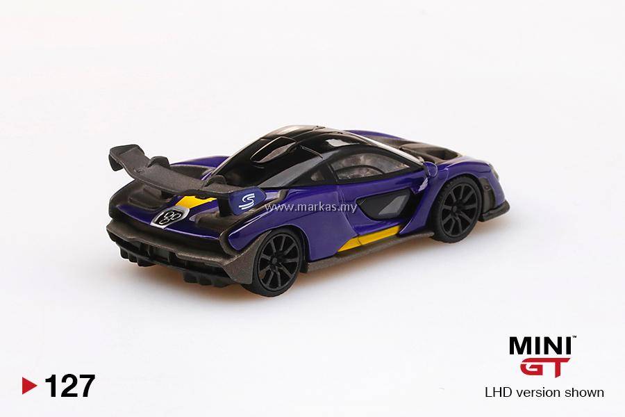 MINI GT 1/64 #127 MCLAREN SENNA PURPLE/YELLOW