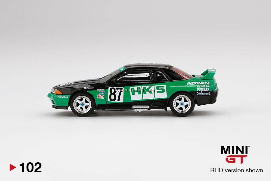 MINI GT 1/64 #102 NISSAN GT-R R32 GR.A #87 HKS 1992 GROUP A