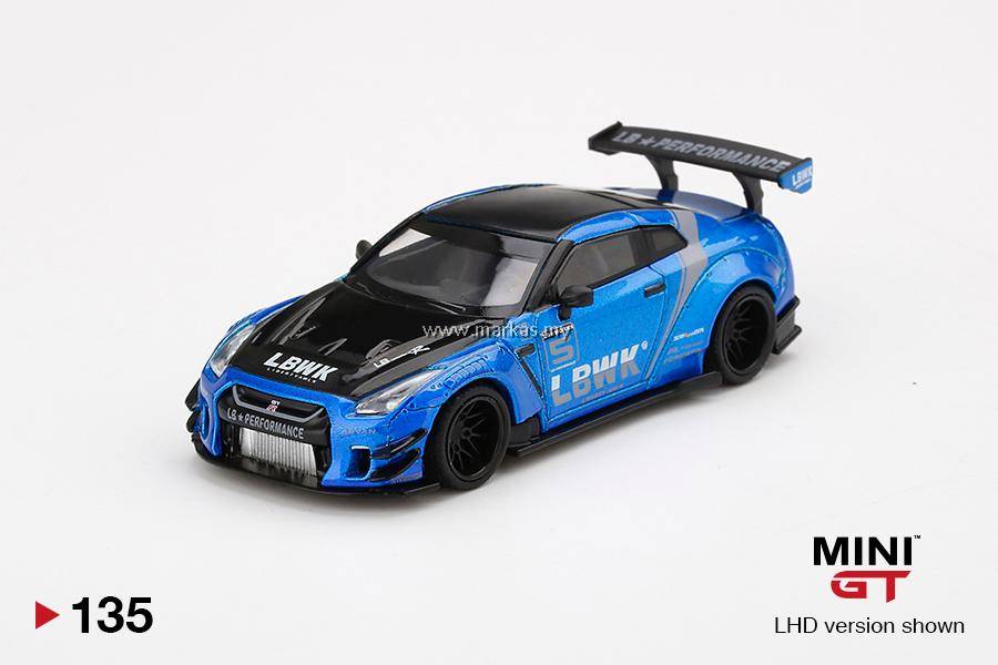 MINI GT 1/64 #135 LB WORKS NISSAN GT-R R35 TYPE 2 REAR WING VER 2 BLUE ...