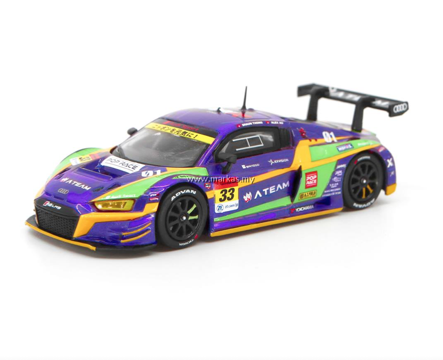 POP RACE 1/64 AUDI R8 LMS EVA RT TEST TYPE-01 X WORKS R8 #33