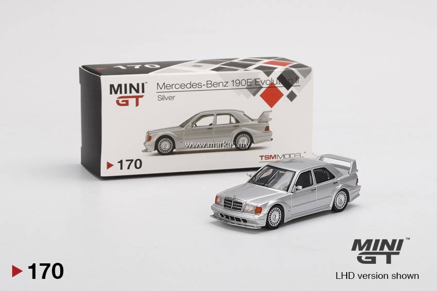 MINI GT 1/64 #170 MERCEDES BENZ 190E 2.5-16 EVOLUTION II DTM SILVER