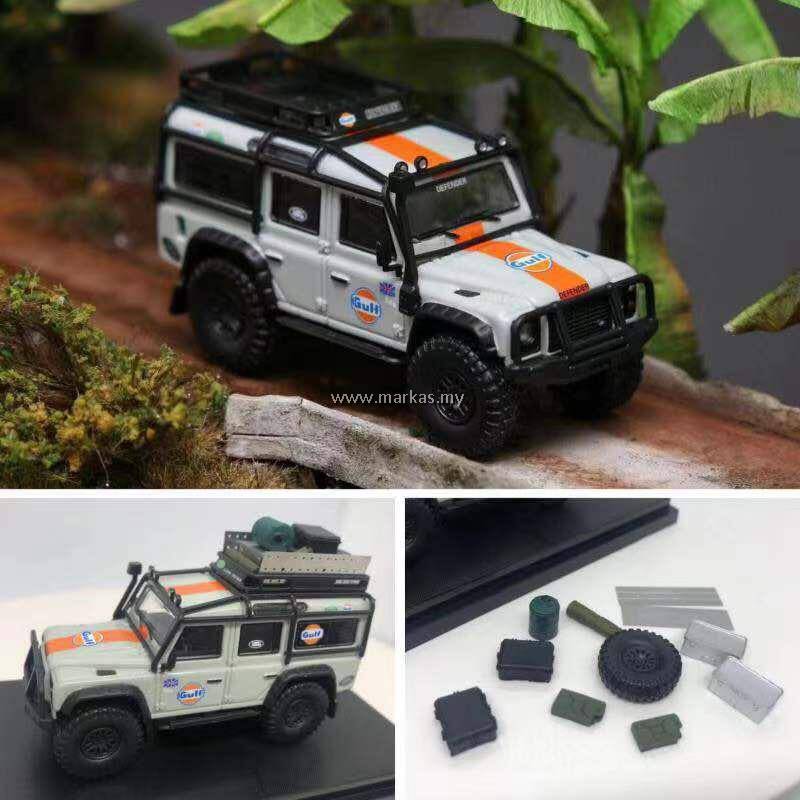 MASTER MODEL 1/64 LAND ROVER DEFENDER 110 GULF LIVERY WITH LUGGAGE ...