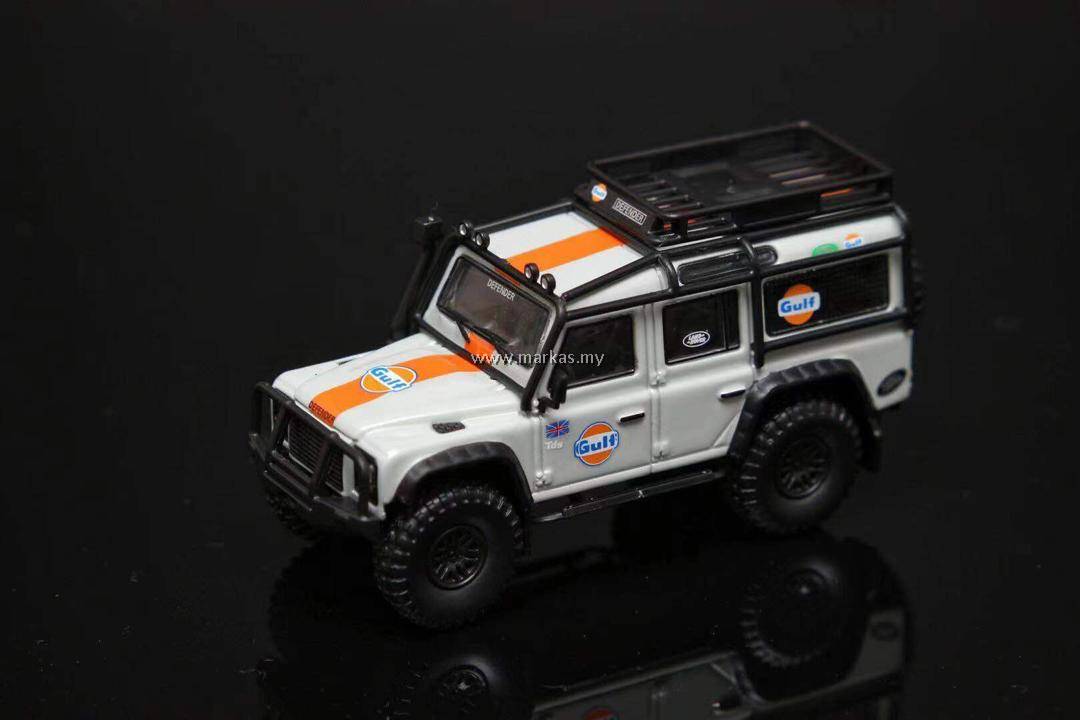 MASTER MODEL 1/64 LAND ROVER DEFENDER 110 GULF LIVERY WITH LUGGAGE ...