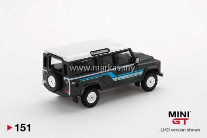 MINI GT #151 1/64 LAND ROVER DEFENDER 110 1985 COUNTRY STATION WAGON GREY