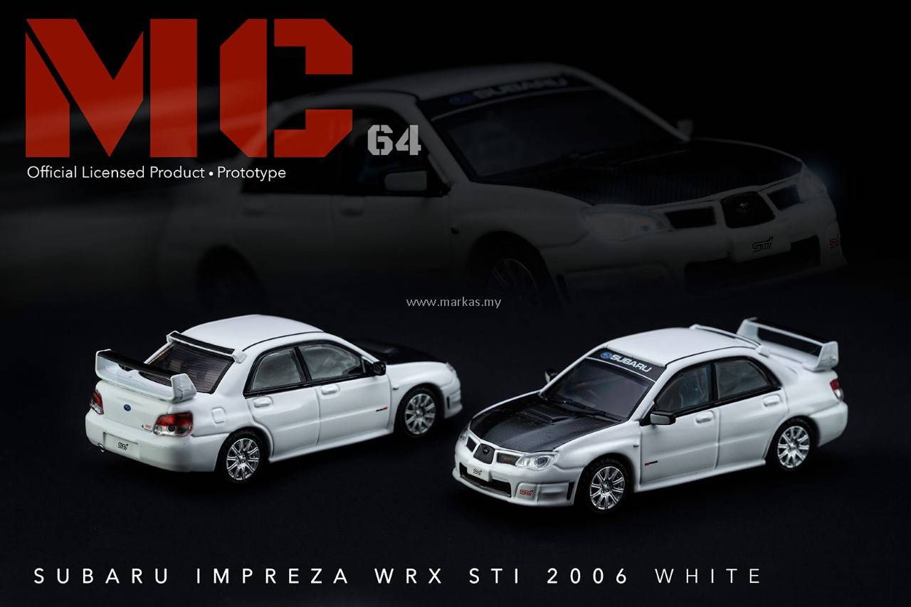 MC64 1/64 SUBARU IMPREZA WRX STI 2006 MATT GREEN & WHITE SET