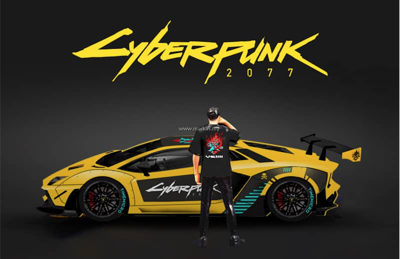 TIME MICRO 1/64 CYBERPUNK LAMBORGHINI WITH FIGURE