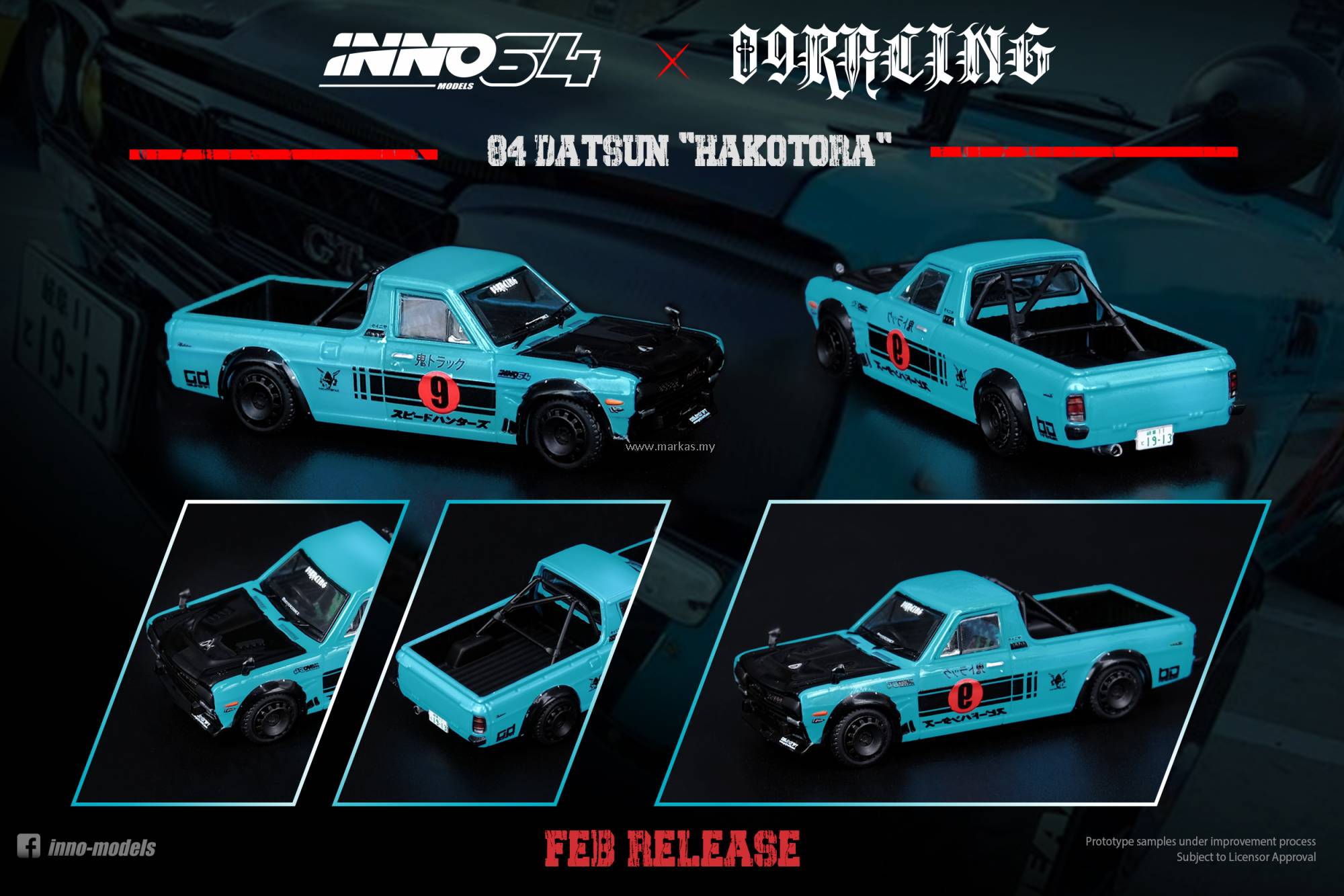 INNO MODELS INNO64 1/64 DATSUN SUNNY HAKOTORA 09 RACING DECEPCIONEZ