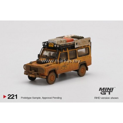 MINI GT #221 1/64 LAND ROVER DEFENDER 110 1989 CAMEL TROPHY WINNER TEAM ...