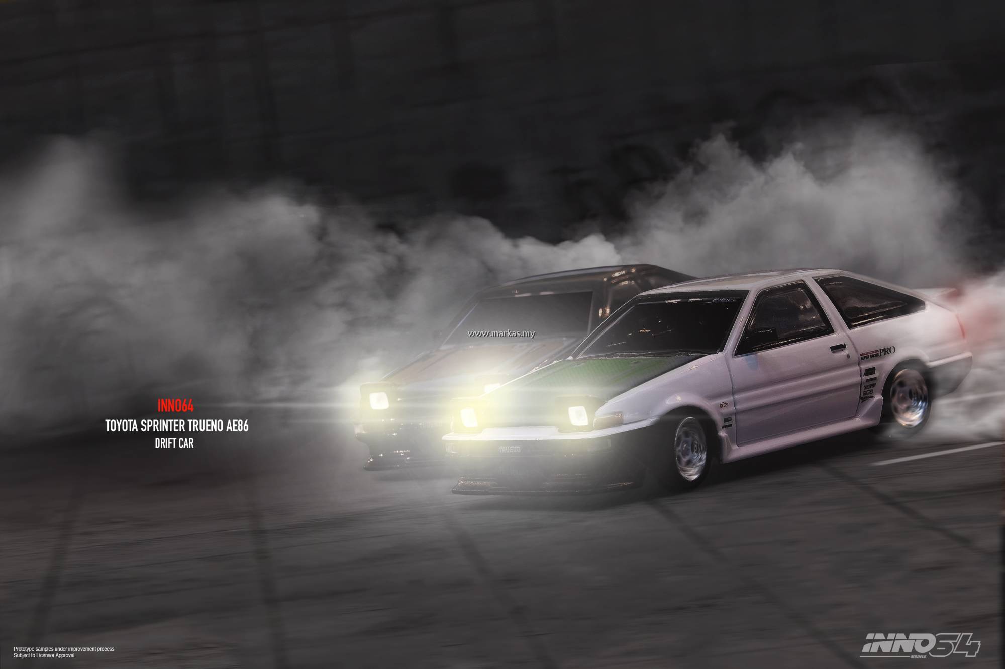 INNO MODELS INNO64 1/64 TOYOTA SPRINTER TRUENO AE86 DRIFT CAR