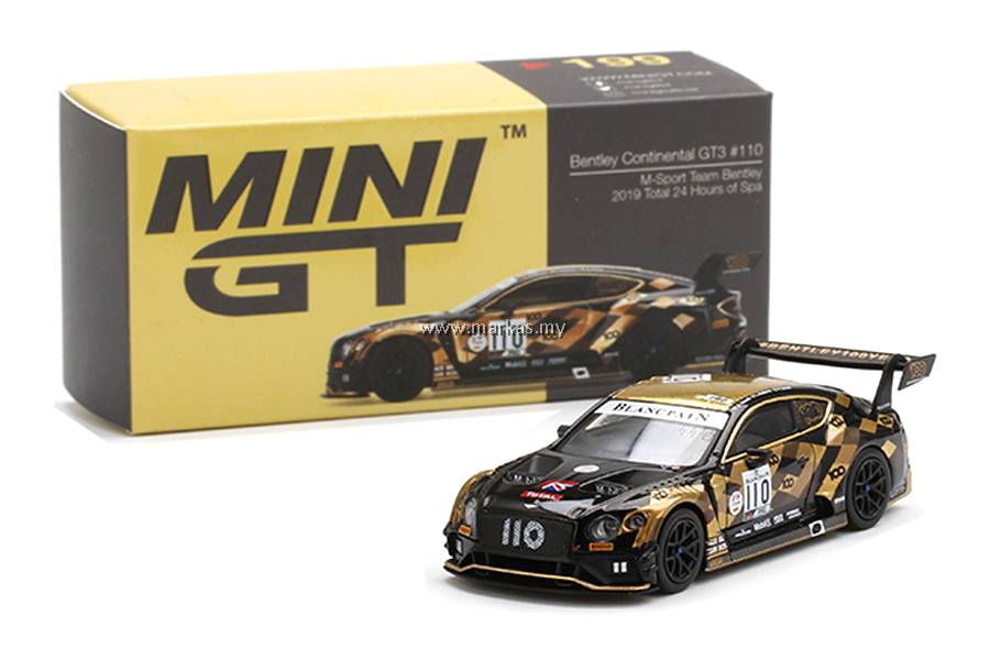 MINI GT 1/64 #199 BENTLEY CONTINENTAL GT3 #110 2019 TOTAL 24 HOURS OF ...