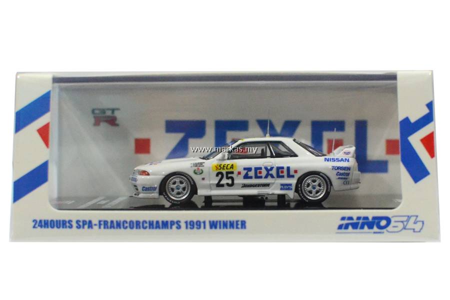 INNO MODELS INNO64 1/64 NISSAN SKYLINE GT-R R32 #25 TEAM ZEXEL 24HR SPA ...