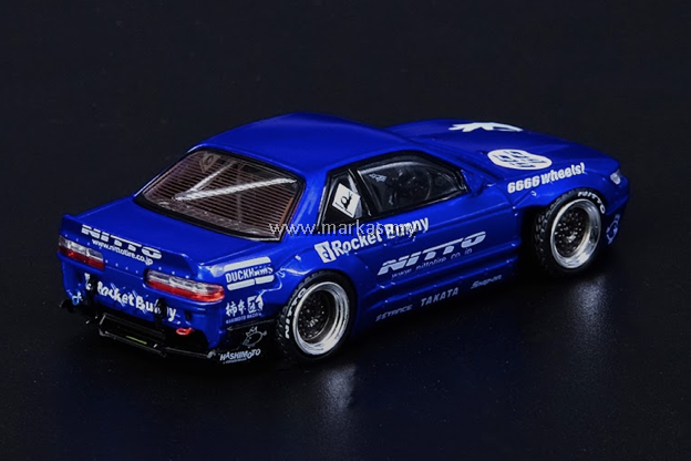 INNO MODELS INNO64 1/64 NISSAN SILVIA S13 V2 PANDEM / ROCKET BUNNY BLUE ...