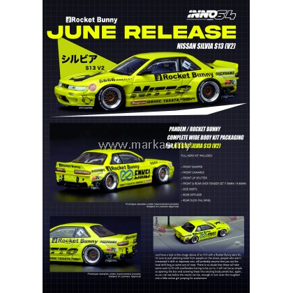 INNO MODELS INNO64 1/64 NISSAN SILVIA S13 V2 PANDEM / ROCKET BUNNY ...