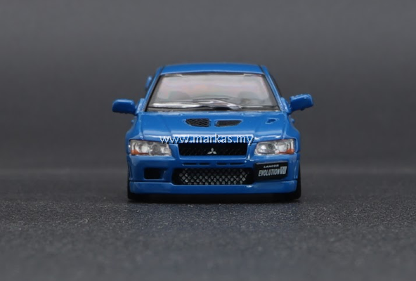 BM CREATIONS 1/64 MITSUBISHI LANCER EVO VII BLUE (RHD)