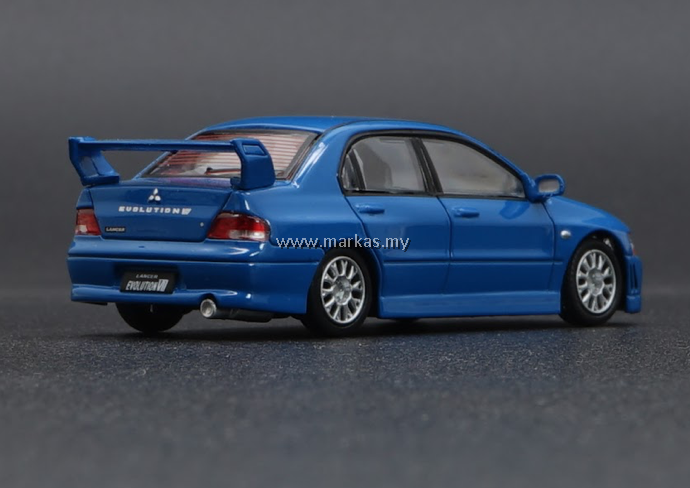BM CREATIONS 1/64 MITSUBISHI LANCER EVO VII BLUE (RHD)